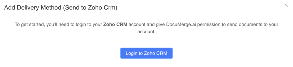 ZOHO CRM Delivery Method